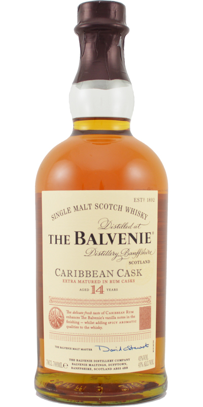 Balvenie Caribbean Cask 14 Year Old Single Malt Whisky 70 cl. - 43% ...